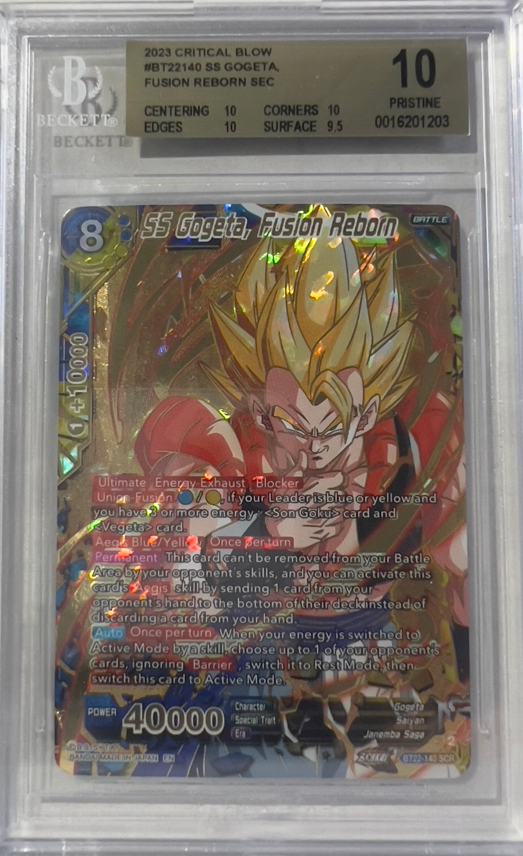 SS GOGETA FUSION REBORN SEC BGS 10 – Pack Battle